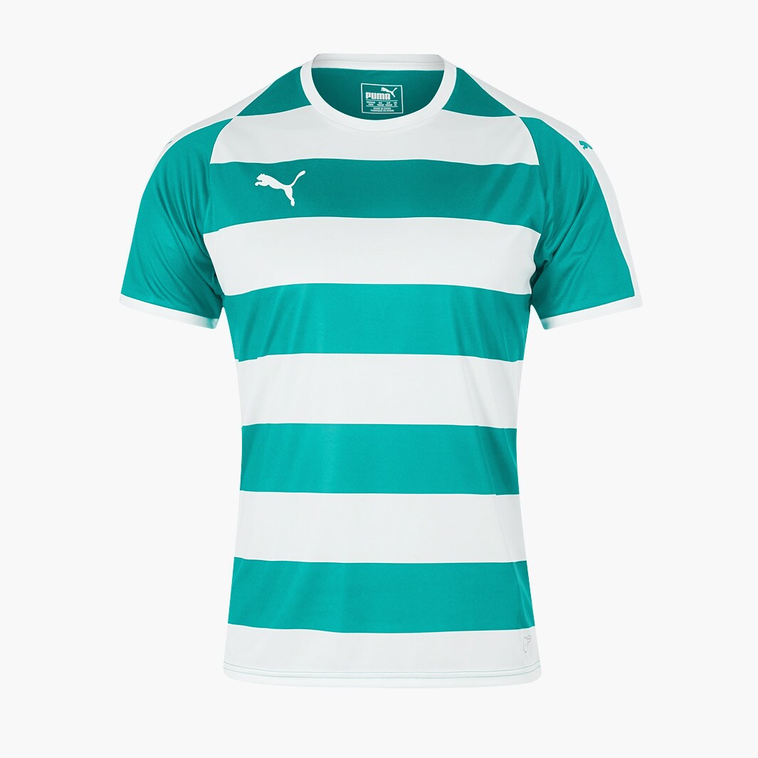 Mens Football Teamwear - Puma LIGA SS Hoop Jersey - Puma Red/Puma White ...