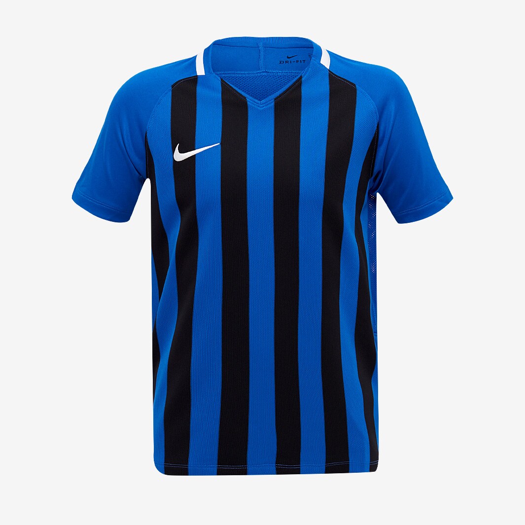Nike Boys Striped Division SS Jersey - Royal Blue/Black/White - Junior ...