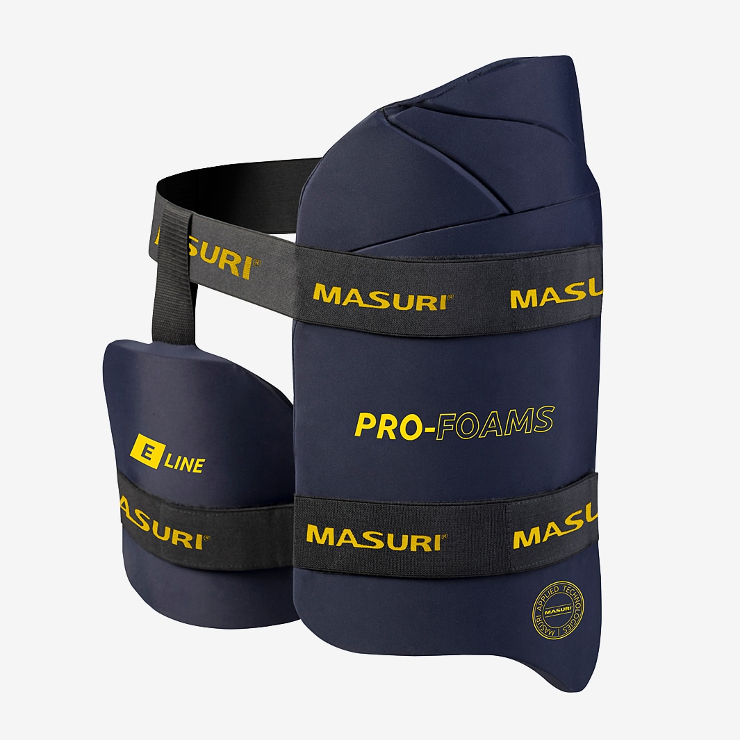 Masuri E-Line Combo RH Thigh Pad Set - Navy/ Yellow - Protection ...