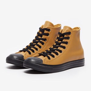 Converse Chuck Taylor All Star Lined Leather Wheat Black Black Trainers Mens Shoes
