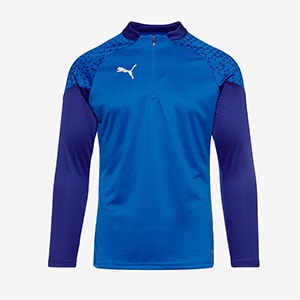 Puma Team Cup 1/4 Zip Training Top - Electric Blue Lemonade - Mens Football Teamwear | Pro ...