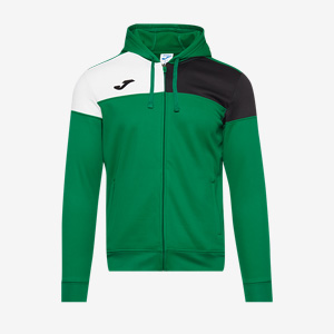 Joma Crew V Zip-Up Hoodie - Green/Black/White - Tops - Mens Football ...
